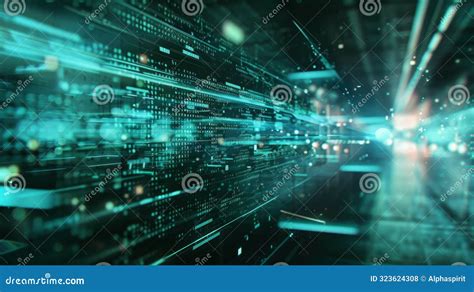 futuristic digital technology background with a digital data stream in