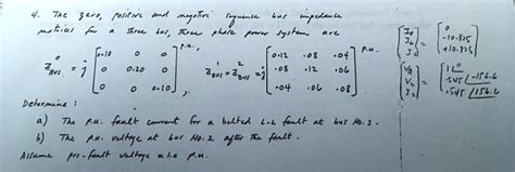 Solved The Zero Positive And Negative Sequence Bus Impedance