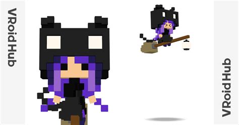Cubicot Magicavoxel Catgirl Witch Flying Style Vroid Hub