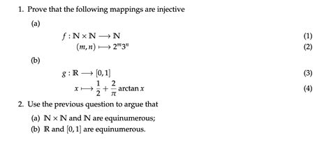 Solved Prove That The Following Mappings Are Injective Chegg
