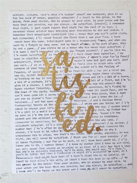 Hamilton Lyrics For Satisfied Hand Typed On Typewriter Hamilton Poster