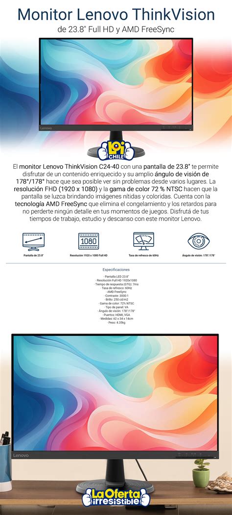 Lenovo Monitor Lenovo Thinkvision C Wled Fhd Falabella Com