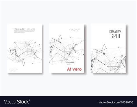 Network Connection Structure Brochure Poster Vector Image