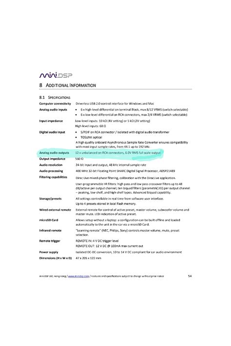 MiniDSP C DSP 8x12 DL Dirac Live Quick Tuning Guide Page 25 DIYMobileAudio Com Car Stereo