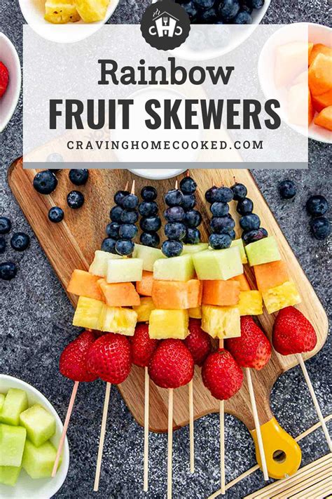 Rainbow Fruit Skewers With Yogurt Dip Craving Home Cooked