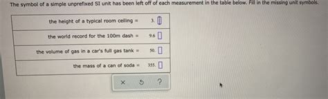 Solved The Symbol Of A Simple Unprefixed SI Unit Has Been Chegg