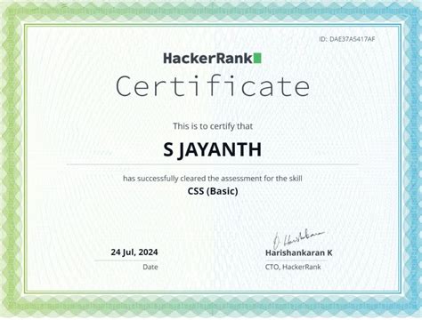 Jayanth Selvam On Linkedin Css Webdevelopment Hackerrank