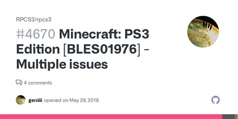 Minecraft Ps3 Edition Bles01976 Multiple Issues · Issue 4670