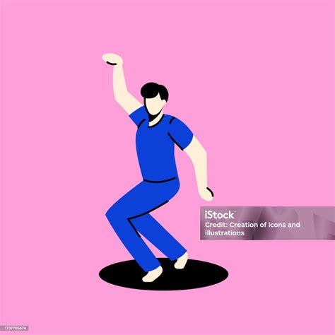 남자 춤추는 컬러 라인 아이콘입니다 웹 페이지용 픽토그램 개념에 대한 스톡 벡터 아트 및 기타 이미지 개념 검은색 균형