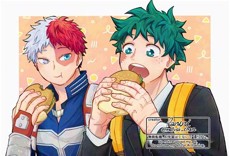 Midoriya Izuku Todoroki Shoto Boku No Hero Academia Highres Aged Up