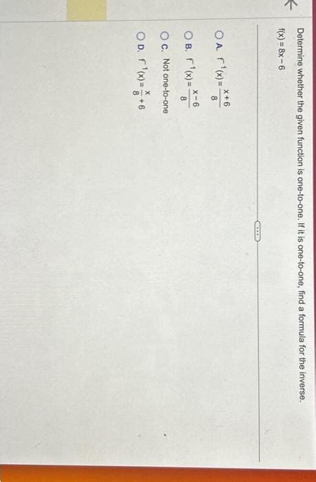 Solved Determine Whether The Given Function Is One To One Chegg