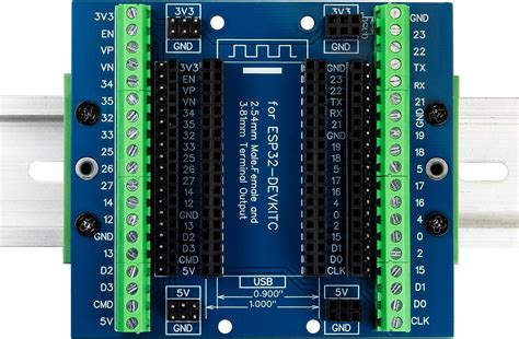 For ESP32 Super Breakout Board DIN Rail Mount 3 81mm 0 15 Terminal