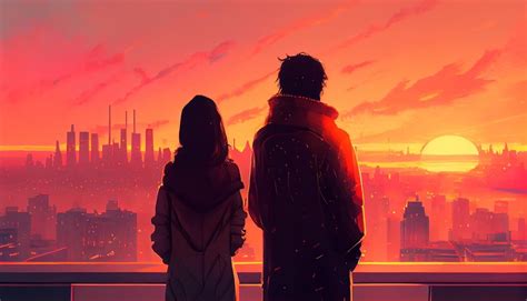 Couple Watching Sunset