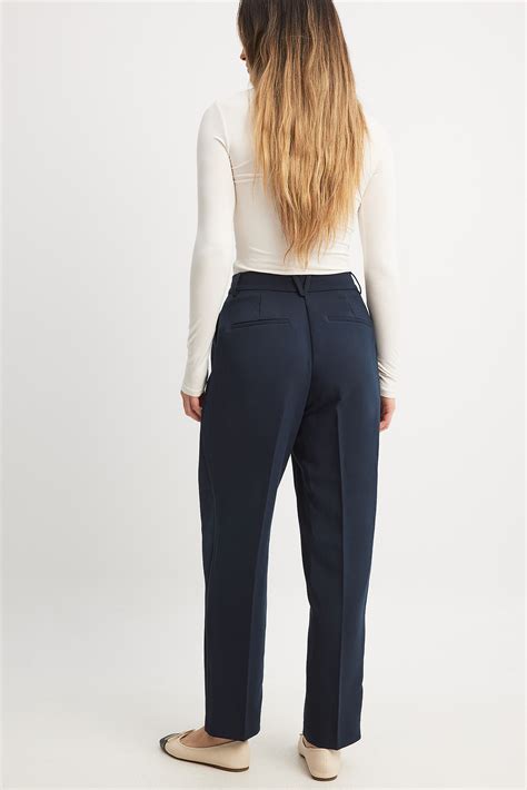 Tapered High Waist Suit Pants Navy Na Kd
