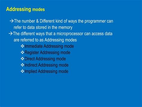 Addressing Modes 8085 Pptx Operating Systems Computer Software