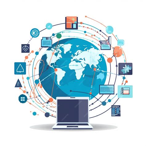 Internet Network Communication Web Technology Computer Icon Vector Online Website Design