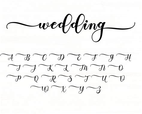 Wedding Font With Tails Cursive Font Calligraphy Font Cut Calligraphy