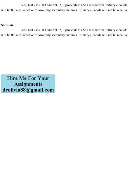 Lucas Test Uses Hcl And Zncl2 It Proceeds Via Sn Pdf