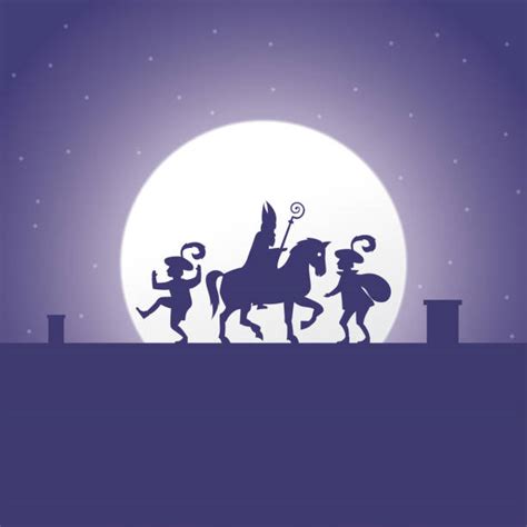 Sint En Piet Silhouette Betoverende Schaduwen Van Traditie