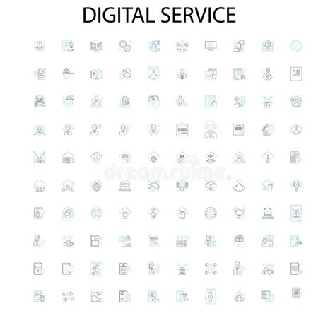 Digital Service Icons Signs Outline Symbols Concept Linear