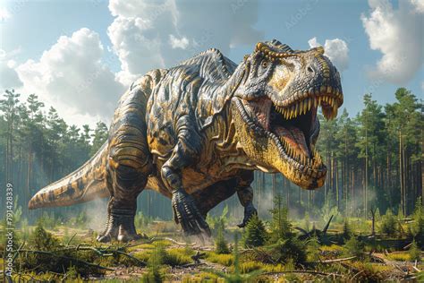 A Formidable Giganotosaurus With Its Massive Size And Powerful Bite