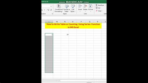 Shorts How To Use Series Function Ms Excel Youtube