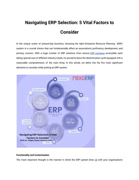 navigating erp selection 5 vital factors to consider pdf