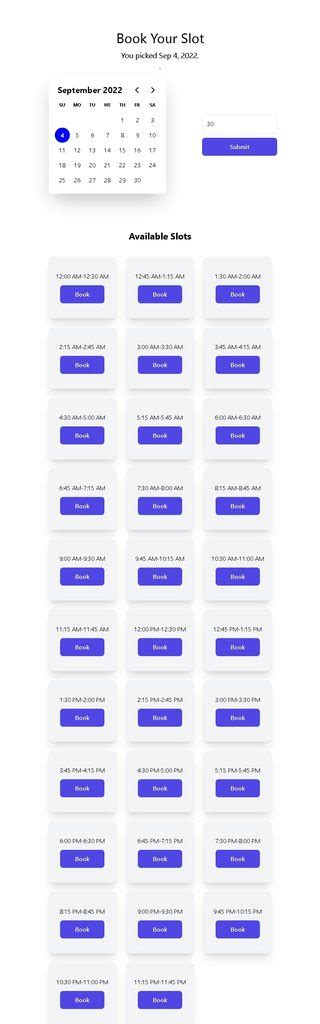 Nodejs Logic For A Booking System To Show Available Slots Based On