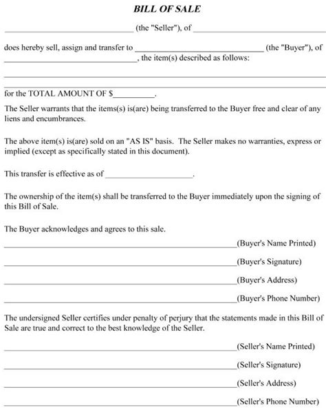 Free Bill Of Sale For South Dakota PDF Free Printable Legal Forms