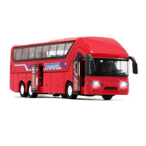 High Simulation Alloy Bus Scale Alloy Pull Back Toy Cars Open Door Bus Model Red Daraz Lk