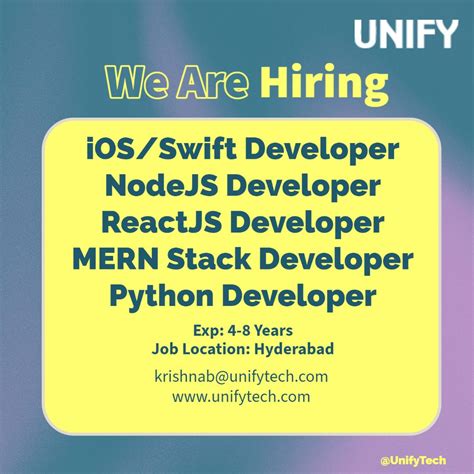 Unifytech Hiringdevelopers Swiftdeveloper Nodejsdevelopers