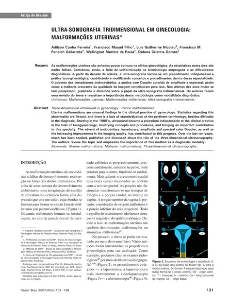 Pdf Three Dimensional Ultrasound In Gynecology Uterine Malformations