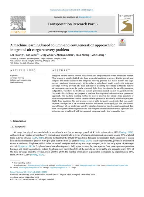 pdf a machine learning based column and row generation approach for