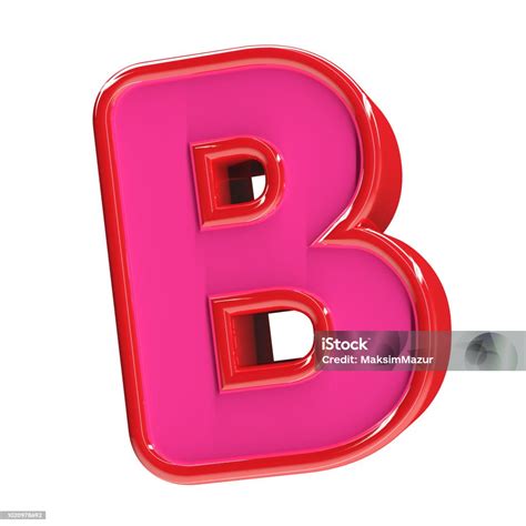 3d 일러스트 플라스틱 빨간색 편지 B 흰색 배경에 고립 0명에 대한 스톡 사진 및 기타 이미지 0명 디자인 메시지 Istock