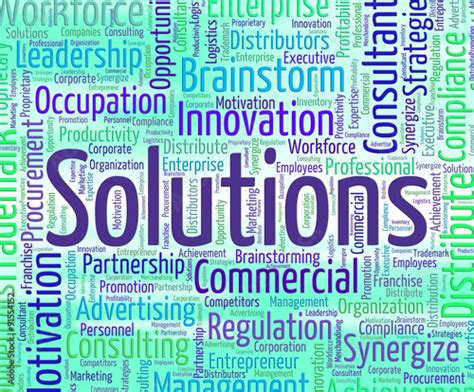 Solutions Word Represents Solved Words And Text Stock Illustration
