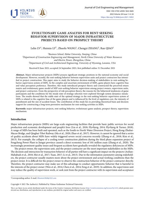 PDF Evolutionary Game Analysis For Rent Seeking Behavior Supervision