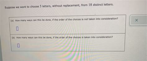 Solved Suppose We Want To Choose Letters Without Chegg
