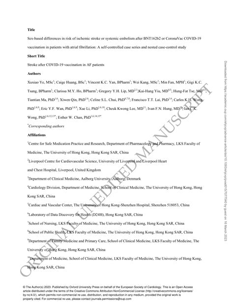 Pdf Sex Based Differences In Risk Of Ischemic Stroke Or Systemic