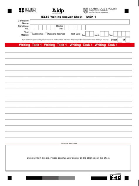 Ielts Answer Sheet Writing Task 1 Pdf