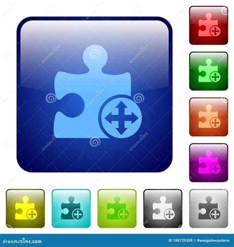 move plugin color square buttons stock vector illustration of icons