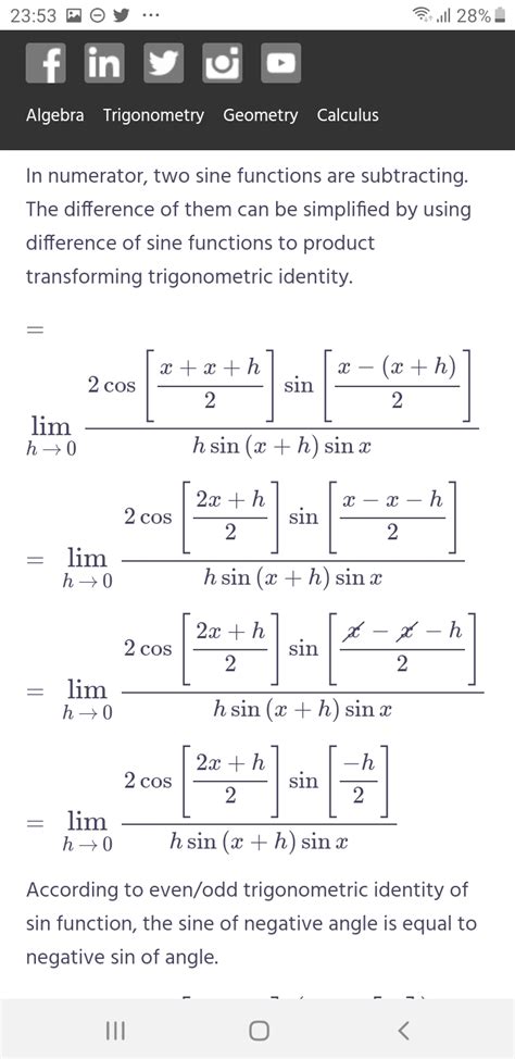 Please Help Me With The Proof Of The Derivative Of Cscx Using The
