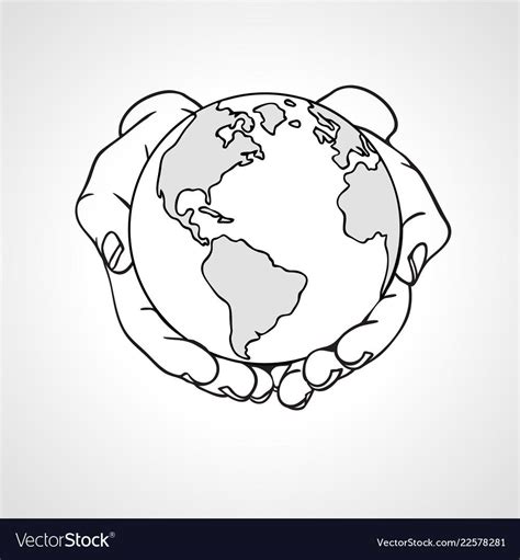 Two Hands Holding The Earth In Black And White Stock Photo Image 349784