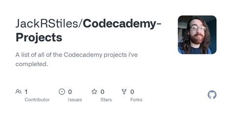 Github Jackrstilescodecademy Projects A List Of All Of The Codecademy Projects Ive Completed