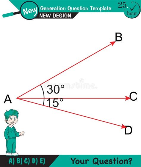 Math Angles Angles On The Plane Angle Questions Exam Question Stock