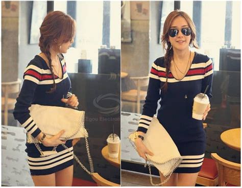 Casual Stripe And Knitting V Neck Long Sleeve Sweater For Women