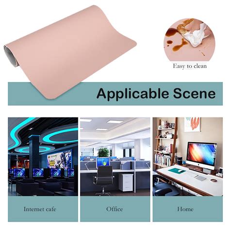 Double Side Pu Leather Desk Pad Waterproof Mouse Keyboard Pad