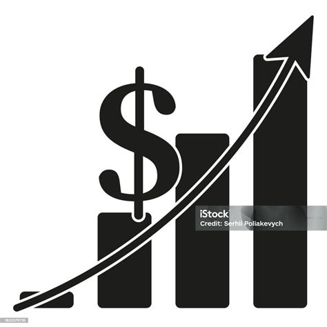 달러와 화살표가 올라가는 성장 다이어그램 벡터 일러스트 레이 션입니다 주당순이익 10 0명에 대한 스톡 벡터 아트 및 기타 이미지 0명 개념 검은색 Istock