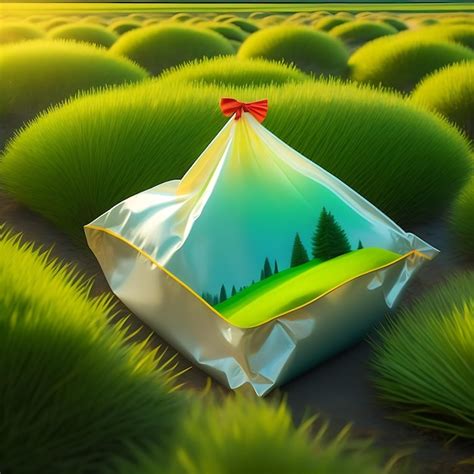 Premium Photo Plastic Bag On Green Grass Ecology Problem Environmental Pollution Plastic Garbage
