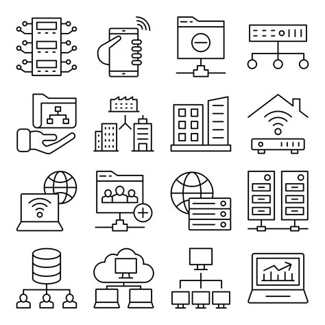 Pack Of Data Linear Icons Vector Art At Vecteezy
