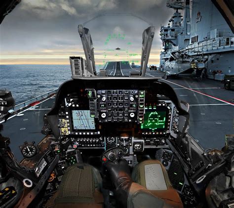 Harrier Jet Cockpit On Aircraft Carrier Raviation